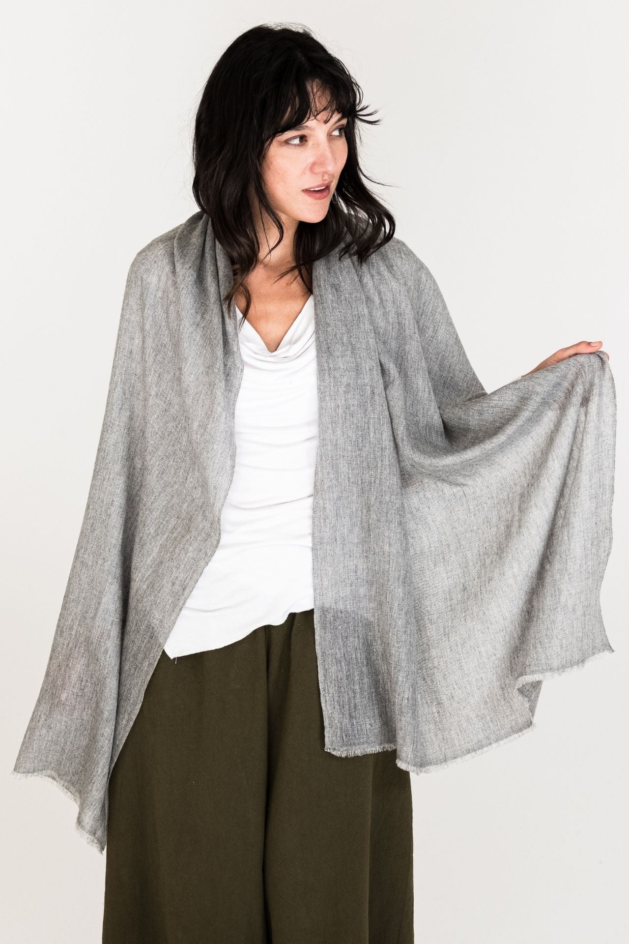 Cashmere + Cotton Throw Wrap Shawl - Naturally Dyed in Nepal – Surya